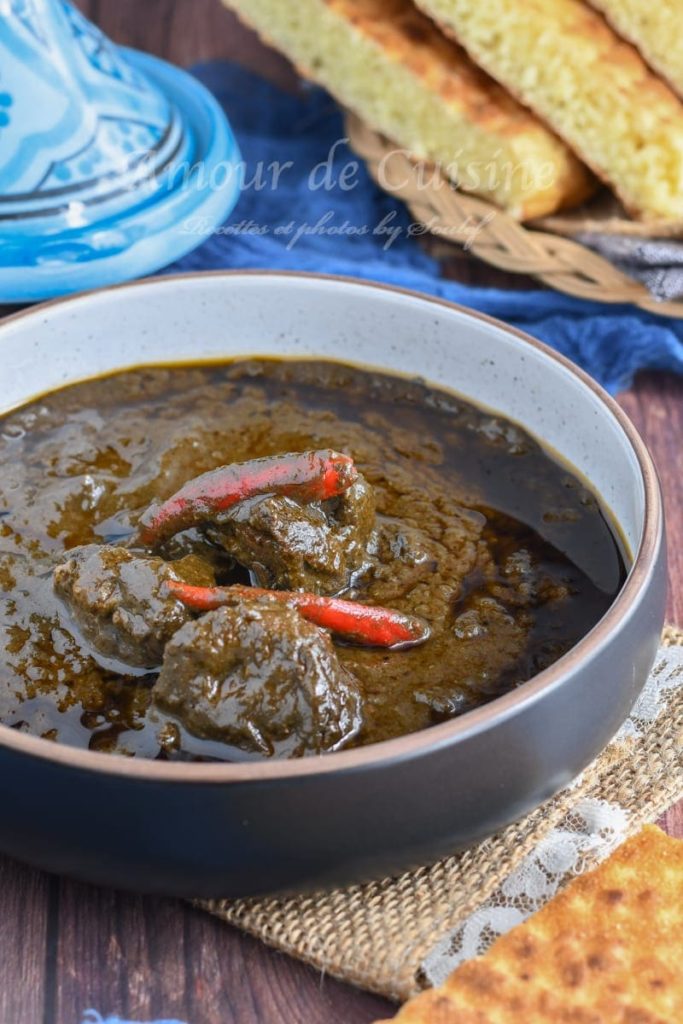 Mloukhia au boeuf ou mouloukhia