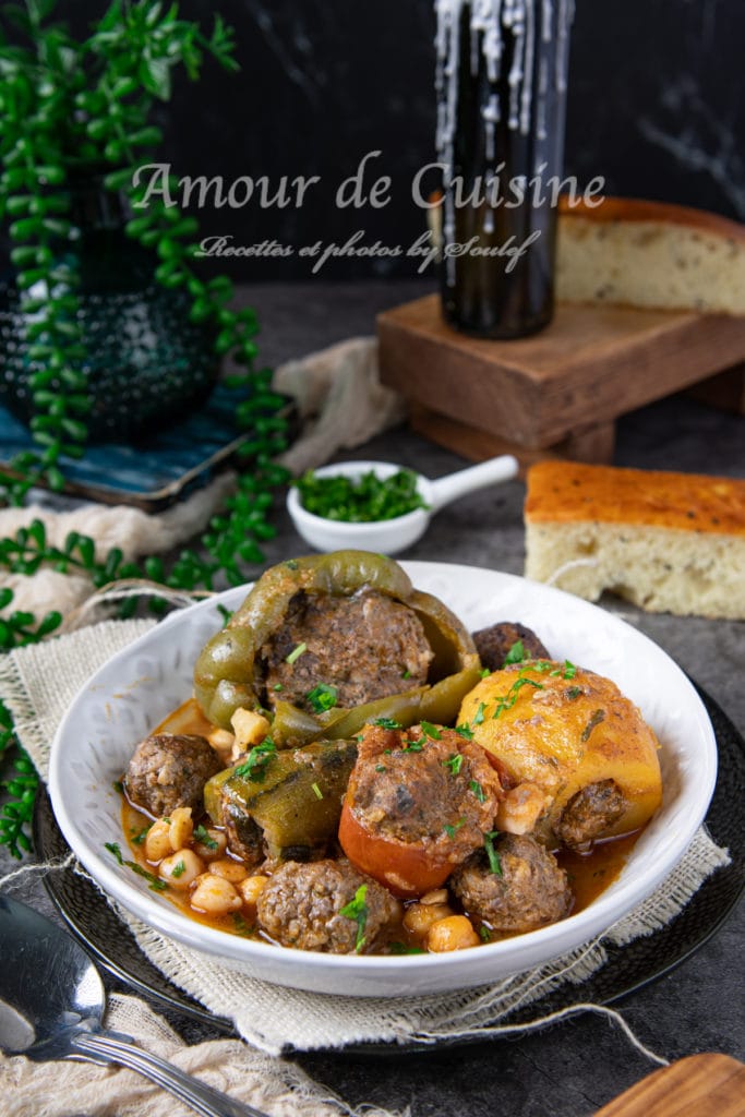 Dolma algerienne, legumes farcis à la viande hachée au four
