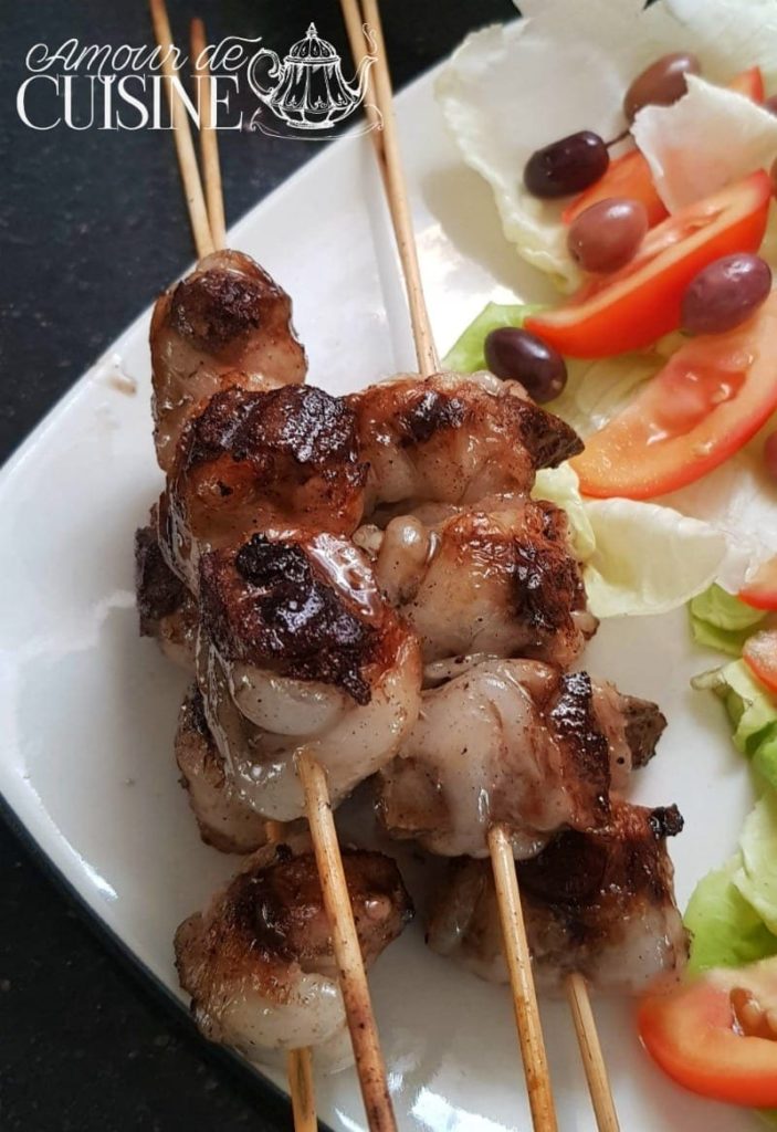 Boulfaf -Brochettes de foie à la crépine de mouton